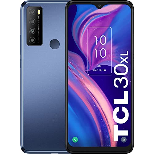 TCL 30XL Unlocked Cell Phone, 6GB + 64GB, 6.82 inch Display, 5000mAh, Smartphone Android 12, 50MP Rear+13MP Front Camera, US Version, Dual Speaker, Night Mist (No 5G)