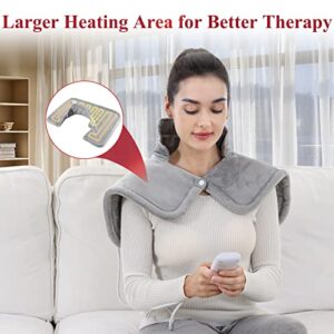 Heating Pad for Neck and Shoulder - Large Electric Heated Neck Shoulder, Fast-Heating Super Soft Fabric Heating Pad for Cramps, Back Pain Relief, Fathers Mothers Day Gifts for Women, Men, Auto-Off