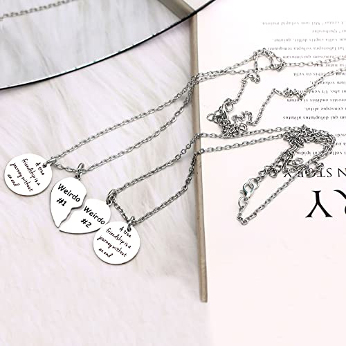 Weirdo 1 Weirdo 2 Necklace Friendship for Women Matching Heart Pendant Weirdo Necklace Gifts for Best Friend Sister BFF Gift (A true friendship)