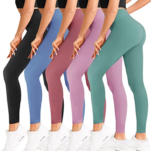 Natural Feelings High Waisted Leggings for Women Pack Ultra Soft Stretch Opaque Slim Yoga Pants