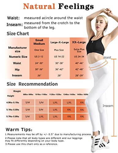 Natural Feelings High Waisted Leggings for Women Pack Ultra Soft Stretch Opaque Slim Yoga Pants