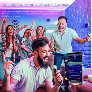 UNICROWN 100ft Waterproof Led Strip Lights - 5050 RGB Led Lights Strips and 16 Million Color Changing with Bluetooth Music Sync App Remote Controller for Home Bedroom Party (12v, 6 Rolls of 16.4ft)