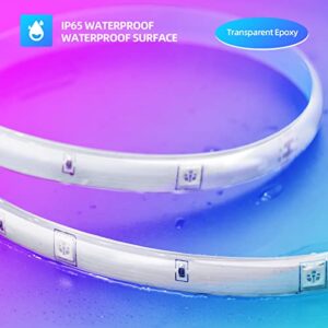 UNICROWN 100ft Waterproof Led Strip Lights - 5050 RGB Led Lights Strips and 16 Million Color Changing with Bluetooth Music Sync App Remote Controller for Home Bedroom Party (12v, 6 Rolls of 16.4ft)