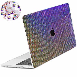 teazgopx bling rhinestone macbook pro 13 inch case (m2 2022 2021),2016-2020 release a2338 m1 a2289 a2251 a2159 a1989 a1706 a1708,sparkle diamond fashion luxury shiny crystal hard shell for women girls