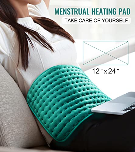 Heating Pad for Back Neck Shoulder Pain Relief, Gifts for Women, Men, Mom, Dad, Christmas, Mothers Day, Fathers Day, Electric Heating Pads with Auto Shut Off & 6 Heat Settings, Moist Dry Heat Options