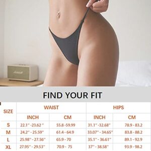 MEIDAYAI G-String Thongs for Women Sexy Underwear Low Rise Hipster Panties 5 Pack Breathable Stretch T-back Underpants S-XL