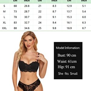 Avidlove 4 Pack Lace Underwear for Women Comfortable Bikini Panties Cheeky Underpants Multicolor 3 S