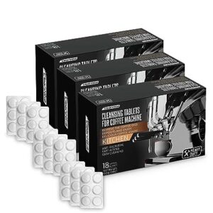 CleanHike Espresso Machine Cleaning Tablets - (54 Tabs, 3 Boxes) For Breville, Jura, Miele, and Universal Coffee Machine for All Brands - Heavy Duty Professional Coffee Grease and Residue Cleaner for Baristas