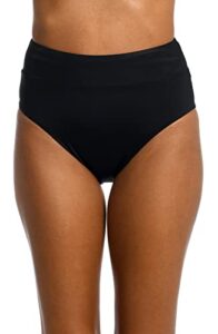 la blanca women's island goddess cinch back high waist bottom, black, 12