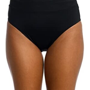 La Blanca Women's Island Goddess Cinch Back High Waist Bottom, Black, 12