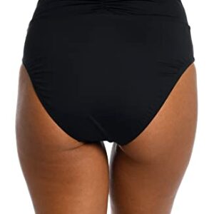 La Blanca Women's Island Goddess Cinch Back High Waist Bottom, Black, 12