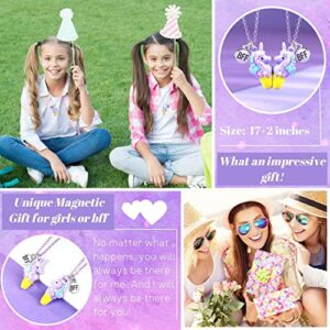 BONL Best Friend Necklaces Magnetic Friendship Necklace for 2 girls BFF Gifts for Girls or Kids (Purple Unicorns)