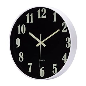 NESIFEE 12 Inch Glow in The Dark Wall Clock,Night Light Wall Clock,Silent Non-Ticking, Battery Operated Wall Clocks for for Living Room Kitchen Office Bedroom