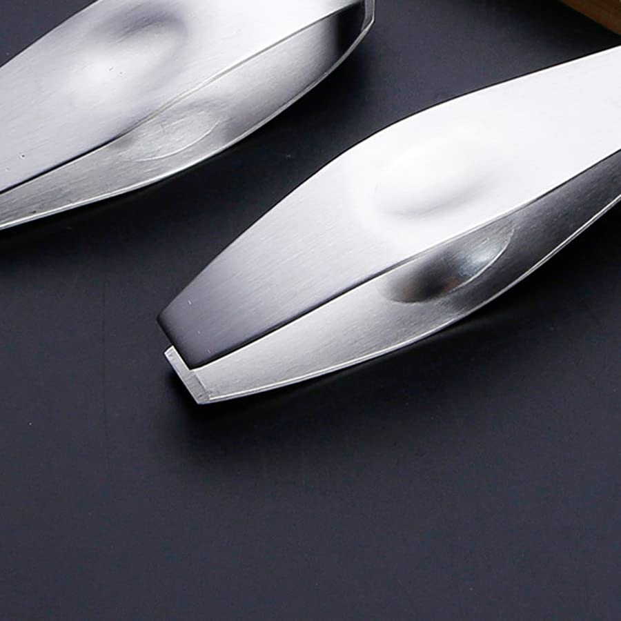 ARFUKA Fish Bone Tweezers Stainless Steel Flat and Slant Tweezers Pliers Remover Tool Kitchen Tweezers Seafood Tool for Fish Bones and Meat Hair Pack of 2