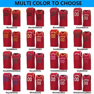 Custom V Neck Basketball Jersey Personanlized Stitched/Printed Sports Jerseys for Men/Youth Red