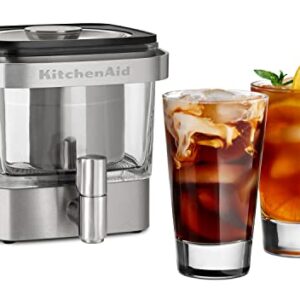 KitchenAid KCM4212SX Cold Brew Coffee Maker-Brushed Stainless Steel, 28 ounce & Blade Coffee Grinder - Onyx Black