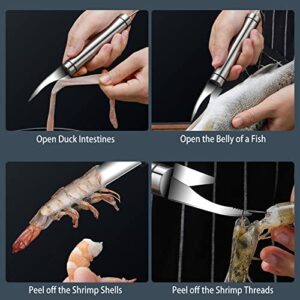 3 Piece Seafood Tools Fish Scale Remover Shrimp Deveiner Metal Peeler Fish Bone Tweezers for Easy Cleaning