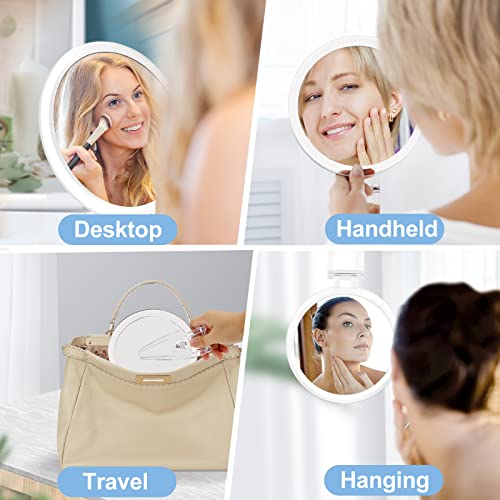 JMH 6Inch,20X Magnifying Mirror,Double-Sided Hand Held Mirror with 1X/20X Magnification,Foldable Makeup Mirror for Handheld/Stand,Use for Makeup Application,Tweezing,and Blackhead/Blemish Removal.