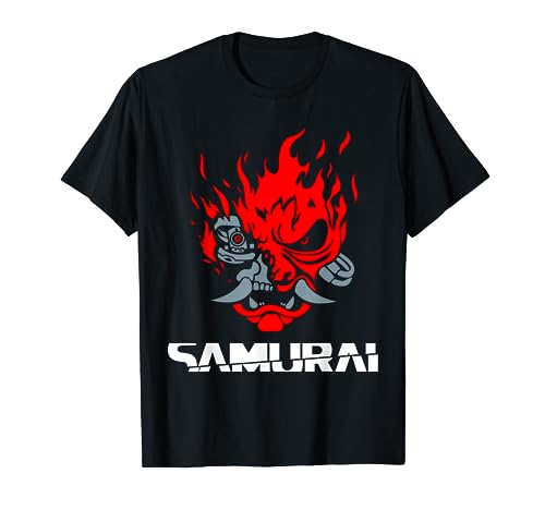 Samurai Japanese Demon Mask Edge Cyber Runners Punk T-Shirt