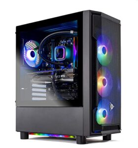 skytech gaming skytech shadow gaming pc desktop – amd ryzen 5 7600x 4.7 ghz, rtx 3060 ti, 1tb nvme ssd, 32g ddr5 rgb, 600w gold psu, 240mm aio, ac wi-fi, windows 11 home 64-bit