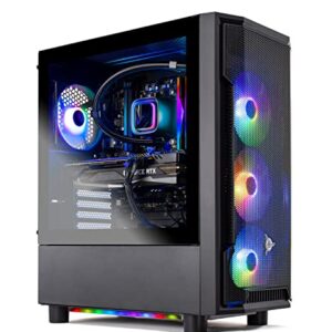 Skytech Gaming Skytech Shadow Gaming PC Desktop – AMD Ryzen 5 7600X 4.7 GHz, RTX 3060 Ti, 1TB NVME SSD, 32G DDR5 RGB, 600W Gold PSU, 240mm AIO, AC Wi-Fi, Windows 11 Home 64-bit