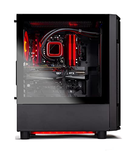 Skytech Gaming Skytech Shadow Gaming PC Desktop – AMD Ryzen 5 7600X 4.7 GHz, RTX 3060 Ti, 1TB NVME SSD, 32G DDR5 RGB, 600W Gold PSU, 240mm AIO, AC Wi-Fi, Windows 11 Home 64-bit