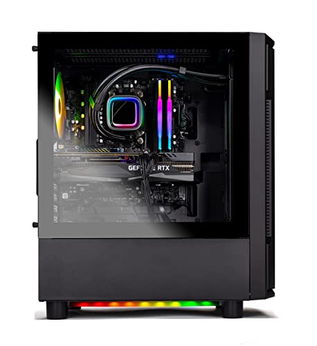 Skytech Gaming Skytech Shadow Gaming PC Desktop – AMD Ryzen 5 7600X 4.7 GHz, RTX 3060 Ti, 1TB NVME SSD, 32G DDR5 RGB, 600W Gold PSU, 240mm AIO, AC Wi-Fi, Windows 11 Home 64-bit