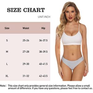 Jaywan Seamless Thongs Underwear for Women Breathable Stretch Thong Panties No Show Thong 6 Pack S-XL