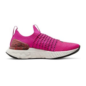 Nike React Phantom Run Flyknit 2 DQ7649-600 Pink-Black Women's Running Sneakers 8.5 US, Pink Prime/Phantom/Habanero Red/Black