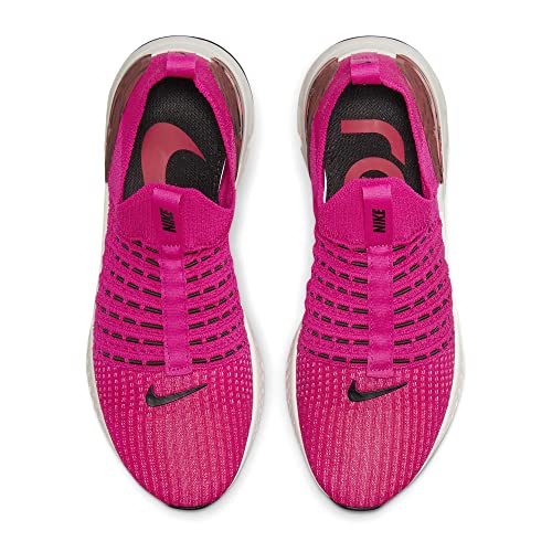 Nike React Phantom Run Flyknit 2 DQ7649-600 Pink-Black Women's Running Sneakers 8.5 US, Pink Prime/Phantom/Habanero Red/Black