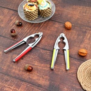 LOCEAST 2 Pieces Nut Crackers Heavy Duty Walnut Cracker with Non-Slip Handle Walnut Cracker for All Nuts with 6PCS Forks Nutcracker Pecan Walnut Plier Clip Tool