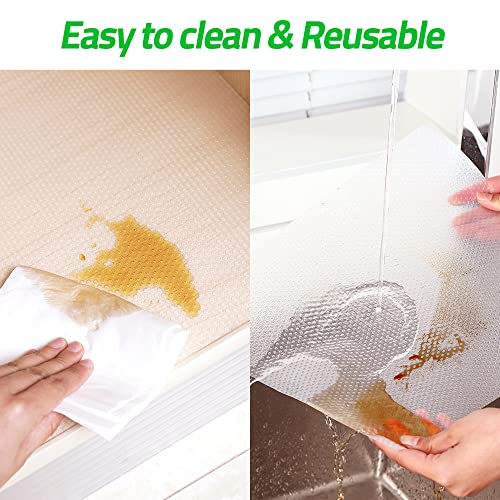 Shelf Liner,Refrigerator Liner，Non Adhesive Clear Drawer Liner,Non Slip Washable Easy to Cut Kitchen Cabinet Liner,for Shelves,Cabinet,Pantry,Storage, Desks (17.7inches*10ft, Clear-Diamond)