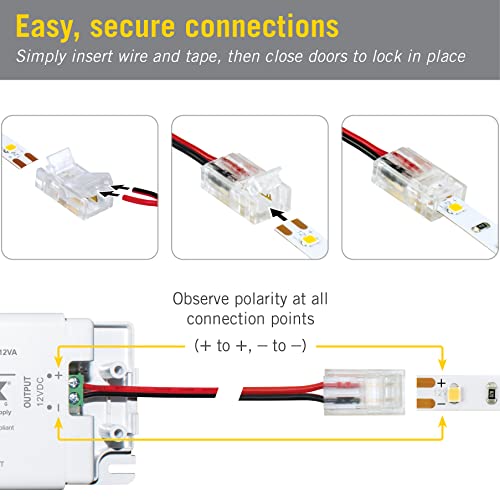 Armacost Lighting 566020 White LED Tape Light Connector, Clear