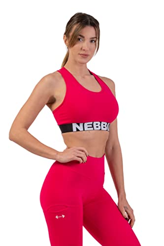 NEBBIA Medium Impact Cross Back Sports Bra 410 Pink