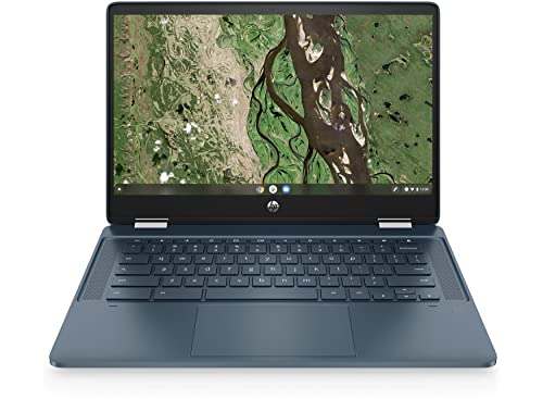 HP Chromebook x360 14b-cb0020ca, Intel Pentium Silver N6000, 8 GB RAM, 128 GB eMMC, Intel UHD Graphics, 2-in-1 Laptop, 14" Diagonal FHD Display, Spruce Blue (Renewed)