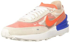 nike womens waffle one running trainers dc2533 sneakers shoes (uk 7.5 us 10 eu 42, preal white rush orange 200)