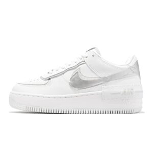 nike air force 1 shadow womens white/metallic silver size 6