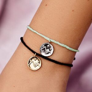 Pura Vida Bracelet Silver Crystal Mountain Coin Charm Bracelet - Handmade with Czech Crystal, Adjustable & Waterproof - Stackable Bracelets for Teen Girls, Handmade Bracelets for Teens - Winterfresh