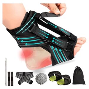 hourten plantar fasciitis relief night splint, 2023 upgraded plantar fasciitis ankle brace for plantar fasciitis relief achilles tendonitis relief foot drop heel arch pain support