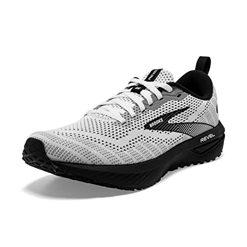 Brooks Women’s Revel 6 Neutral Running Shoe - White/Black - 7.5 Medium