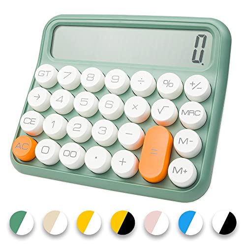 Standard Calculator 12 Digit,Desktop Large Display and Buttons,Calculator with Large LCD Display for Office,School, Home & Business Use,Automatic Sleep,with Battery.6 * 5.15in (Green)