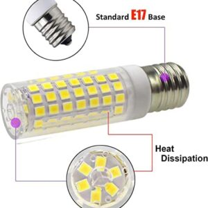 SSXBF E17 Dimmable LED 7W Microwave Oven Bulb - Intermediate Base LED Appliance Light,AC110V120V,Daylight White 6000K,8206232A Ceramic， 75W Halogen Bulb Equivalent(2pack)