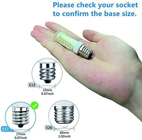 SSXBF E17 Dimmable LED 7W Microwave Oven Bulb - Intermediate Base LED Appliance Light,AC110V120V,Daylight White 6000K,8206232A Ceramic， 75W Halogen Bulb Equivalent(2pack)