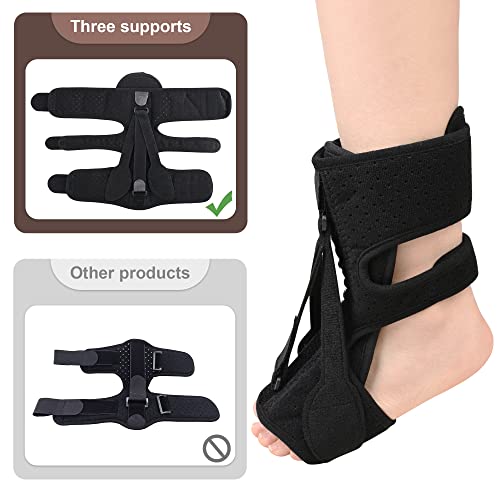 Upgrade Plantar Fasciitis Night Splint ,Haisalin Foot Drop Orthotic Brace for Women & Men,Relief Brace for Plantar Fasciitis Relief, Heel, Ankle, Arch Foot Pain, Achilles Tendonitis,Matching Arch Support Insoles(Black)