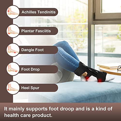 Upgrade Plantar Fasciitis Night Splint ,Haisalin Foot Drop Orthotic Brace for Women & Men,Relief Brace for Plantar Fasciitis Relief, Heel, Ankle, Arch Foot Pain, Achilles Tendonitis,Matching Arch Support Insoles(Black)