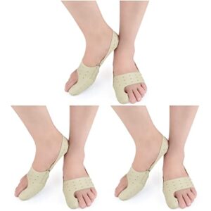 healifty 3pcs bunion breathable correction valgus unisex day feet hallux protector toe women -size for s socks splint separators big night sleeves men thumb care beige