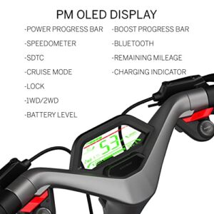 Segway SuperScooter GT2P Electric Scooter, Up to 55.9 Miles and 43.5 MPH, E Scooter Adults for Commuting w/t 11" Anti-Puncture Tubeless Tires, 2WD, Transparent Display, Suspension System