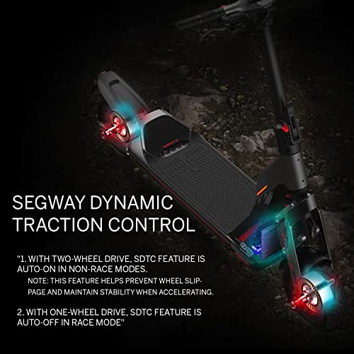 Segway SuperScooter GT2P Electric Scooter, Up to 55.9 Miles and 43.5 MPH, E Scooter Adults for Commuting w/t 11" Anti-Puncture Tubeless Tires, 2WD, Transparent Display, Suspension System