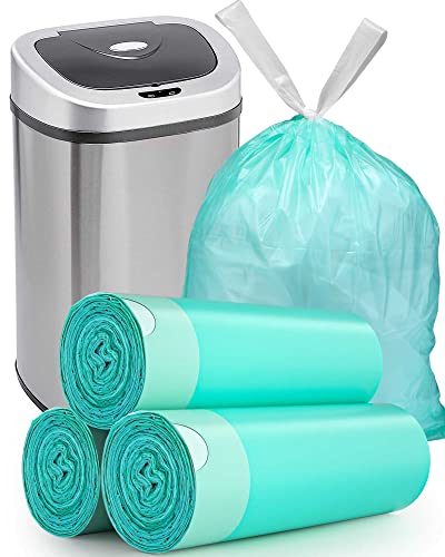 Biodegradable Trash Bags 8 Gallon Trash Bags Drawstring, AYOTEE 75 Counts Medium Trash Bags 8 Gallon Garbage Bags, Unscented 30 Liter Trash Bags Waste Basket Liners for Kitchen Bathroom Office