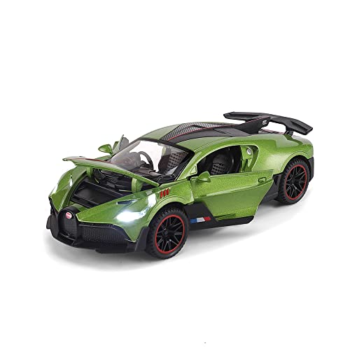 XXHUYAO 1/32 Bugatti Divo Metal Die Casting Toy Car for 3 to 12 Year Old Boy,Pull Back Car,5.9 inch Length (Green)